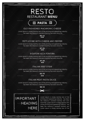 Modern Restaurant Menu Classic Design Template in PSD, Publisher, Word
