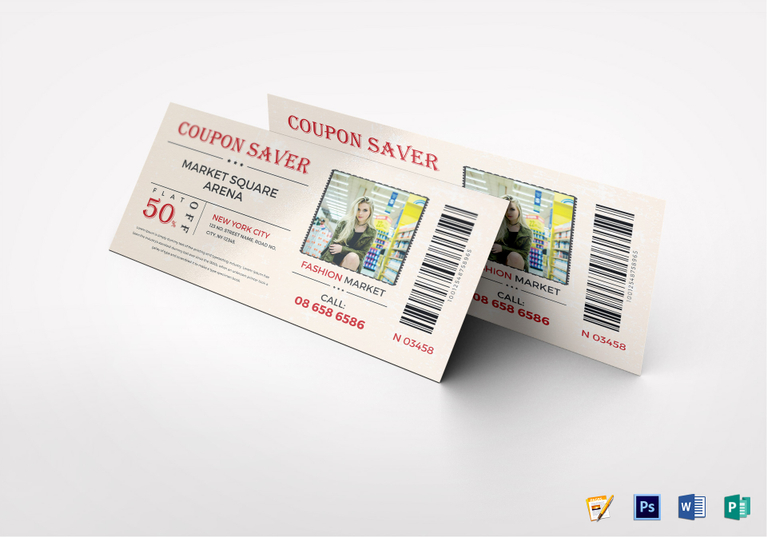 Marketing Coupon Design Template in Word, PSD, Pages, Publisher