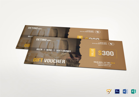 Drink Coupon Design Template in PSD, Word, Publisher, Pages