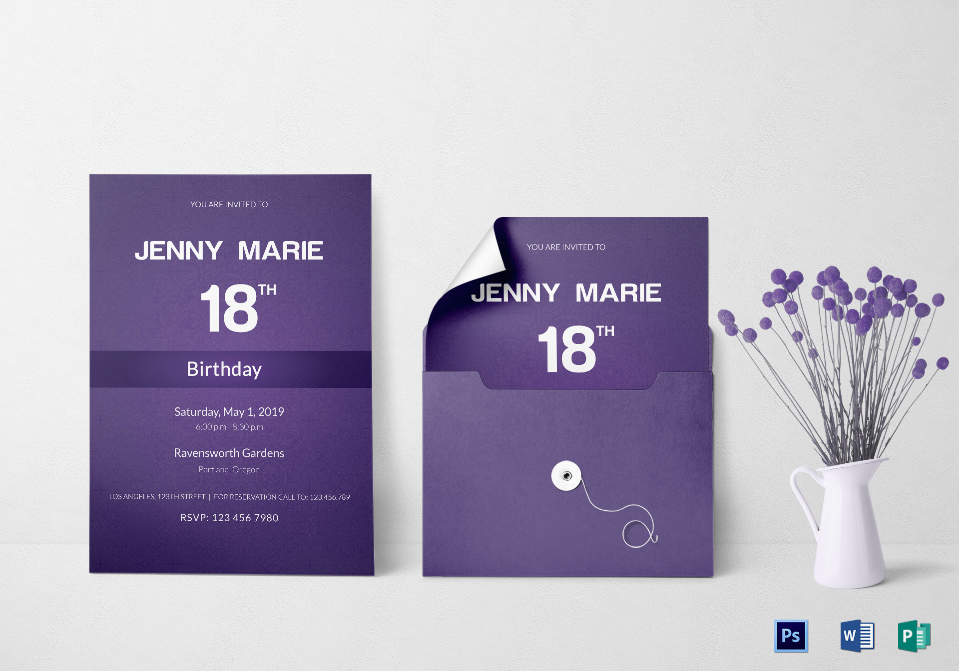 Debut Event Invitation Card Design Template In Word PSD Publisher