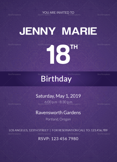 Debut Event Invitation Card Design Template in Word, PSD, Publisher