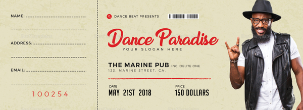 Dance Event Ticket Design Template in PSD, Word, Publisher, Pages