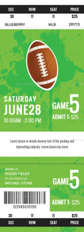 Rugby Game Ticket Design Template in Word, PSD, Pages, Publisher