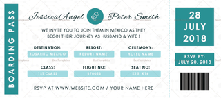 Wedding Ceremony Invitation Ticket Design Template in PSD, Word ...