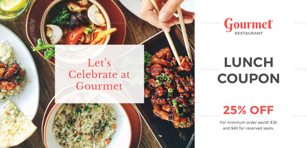 Restaurant Lunch Coupon Template in PSD, Word, Publisher, Illustrator ...