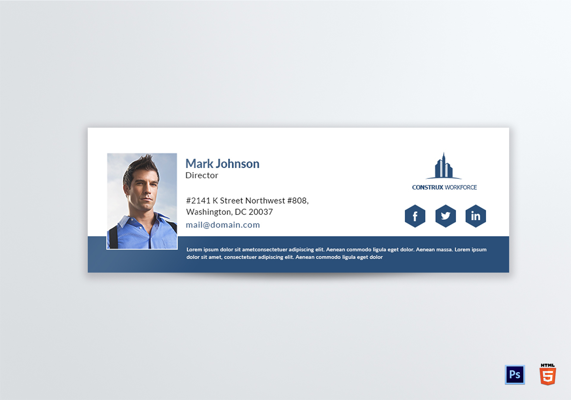 Architecture Director Email Signature Design Template In PSD HTML