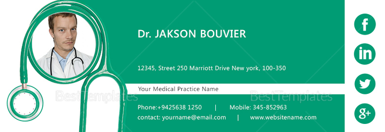 Doctor Email Signature Design Template in PSD, HTML