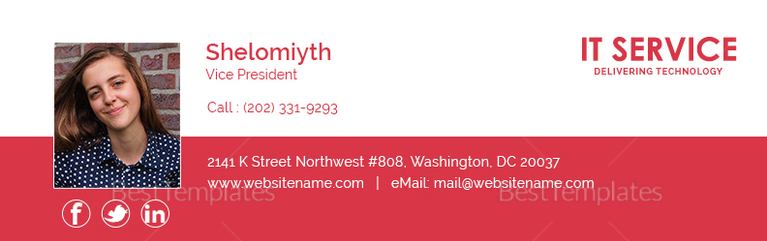 IT Services Email Signature Design Template in PSD, HTML