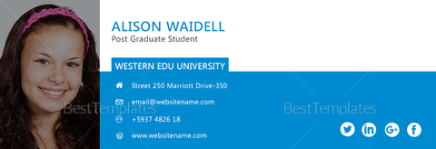 Postgraduate Student Email Signature Design Template in PSD, HTML