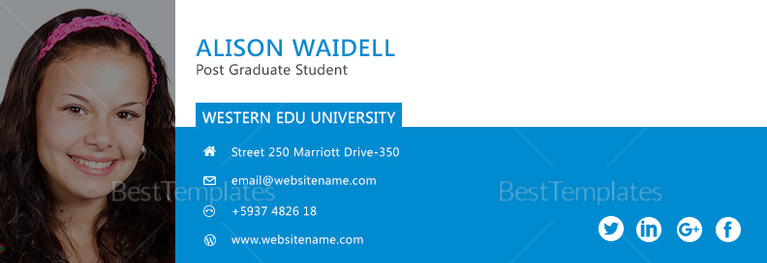 Postgraduate Student Email Signature Design Template in PSD, HTML
