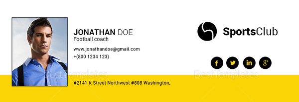 Sports Email Signature Design Template in PSD, HTML