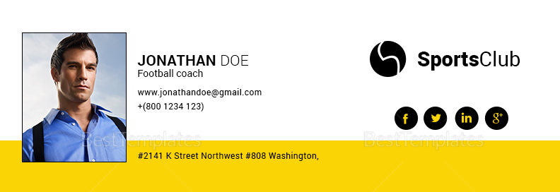 Sports Email Signature Design Template in PSD, HTML