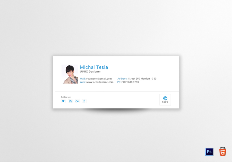 UI/UX Designer Email Signature Design Template in PSD, HTML