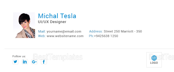 UI/UX Designer Email Signature Design Template in PSD, HTML