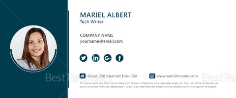 Technical writer Email Signature Design Template in PSD, HTML