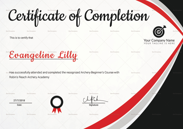 Archery Certificate Design Template in PSD, Word