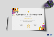 Cyclothon Participation Certificate Design Template in PSD, Word