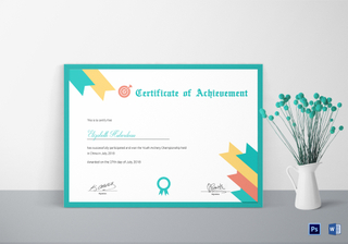 Archery Achievement Certificate Design Template in PSD, Word
