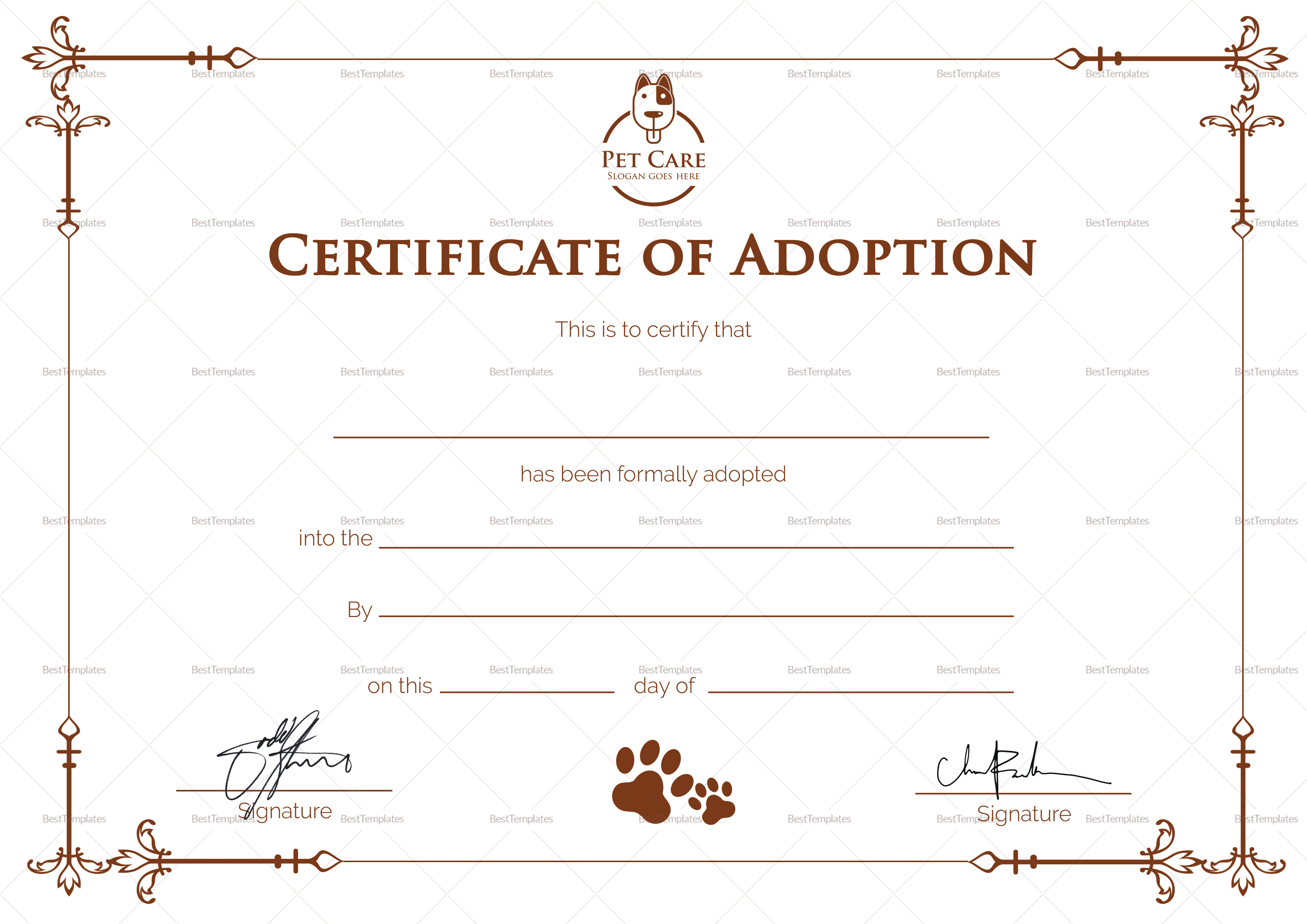 Adoption Certificate Template Free Printable Templates