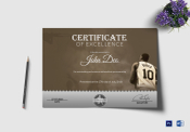 Basketball Award Achievement Certificate Design Template in Word, PSD