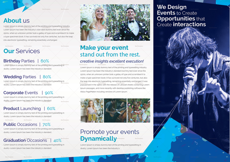 Event Management Tri Fold Brochure Design Template in Word, PSD, Publisher