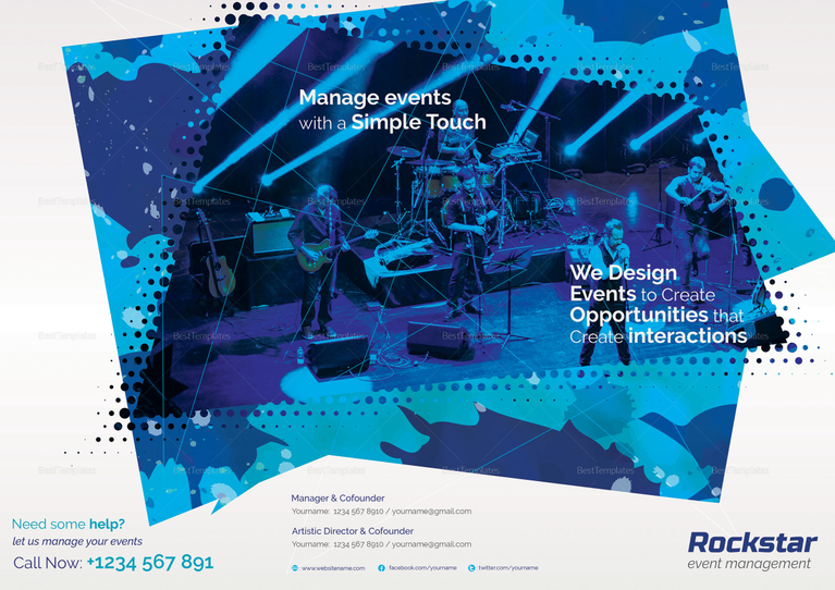 Event Management Tri Fold Brochure Design Template in Word, PSD, Publisher