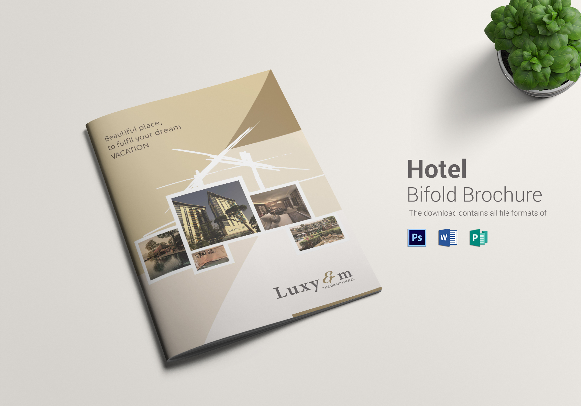 Hotel Bi Fold Brochure Design Template In Word PSD Publisher