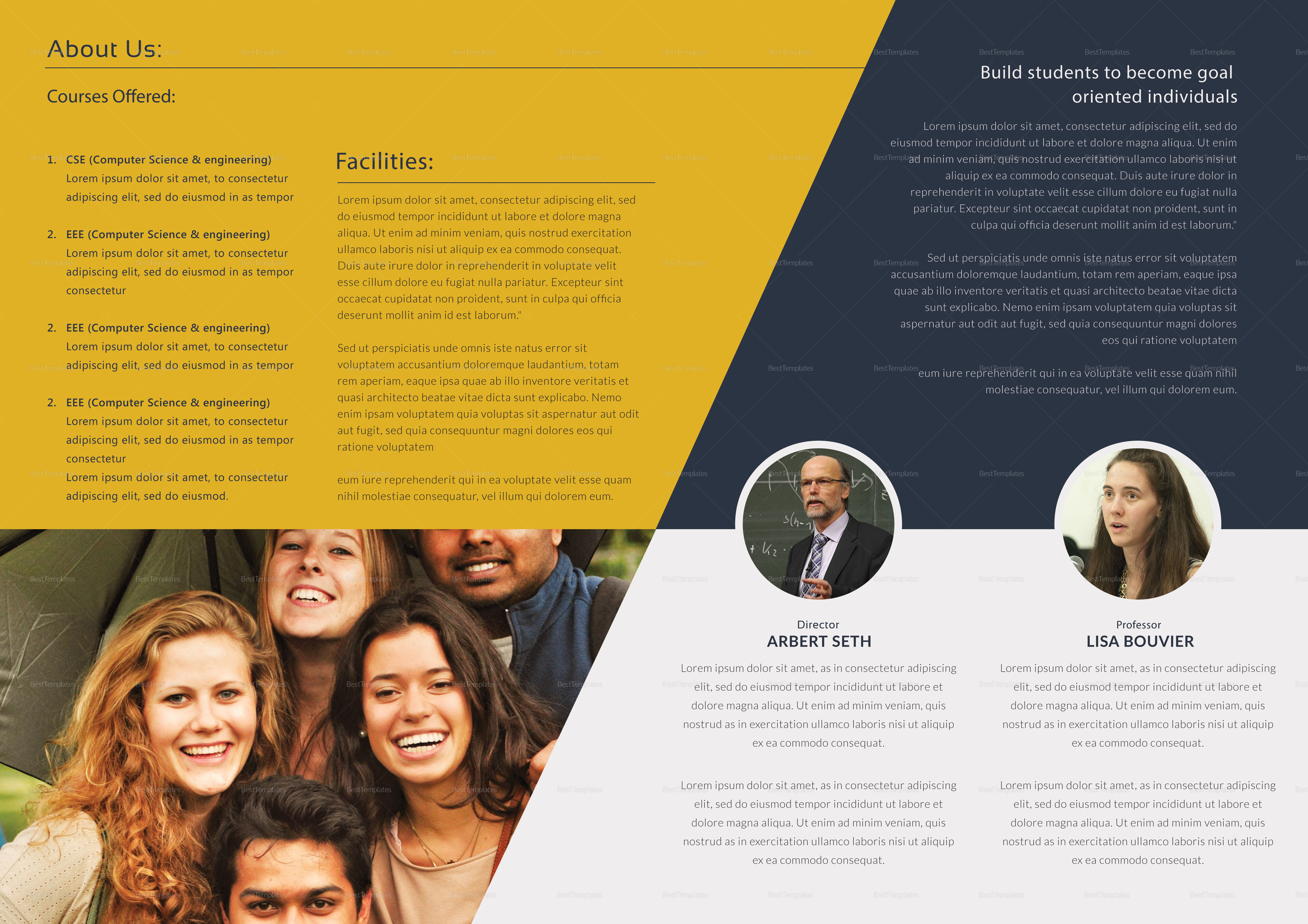 College Brochure Design Template In Word PSD Publisher