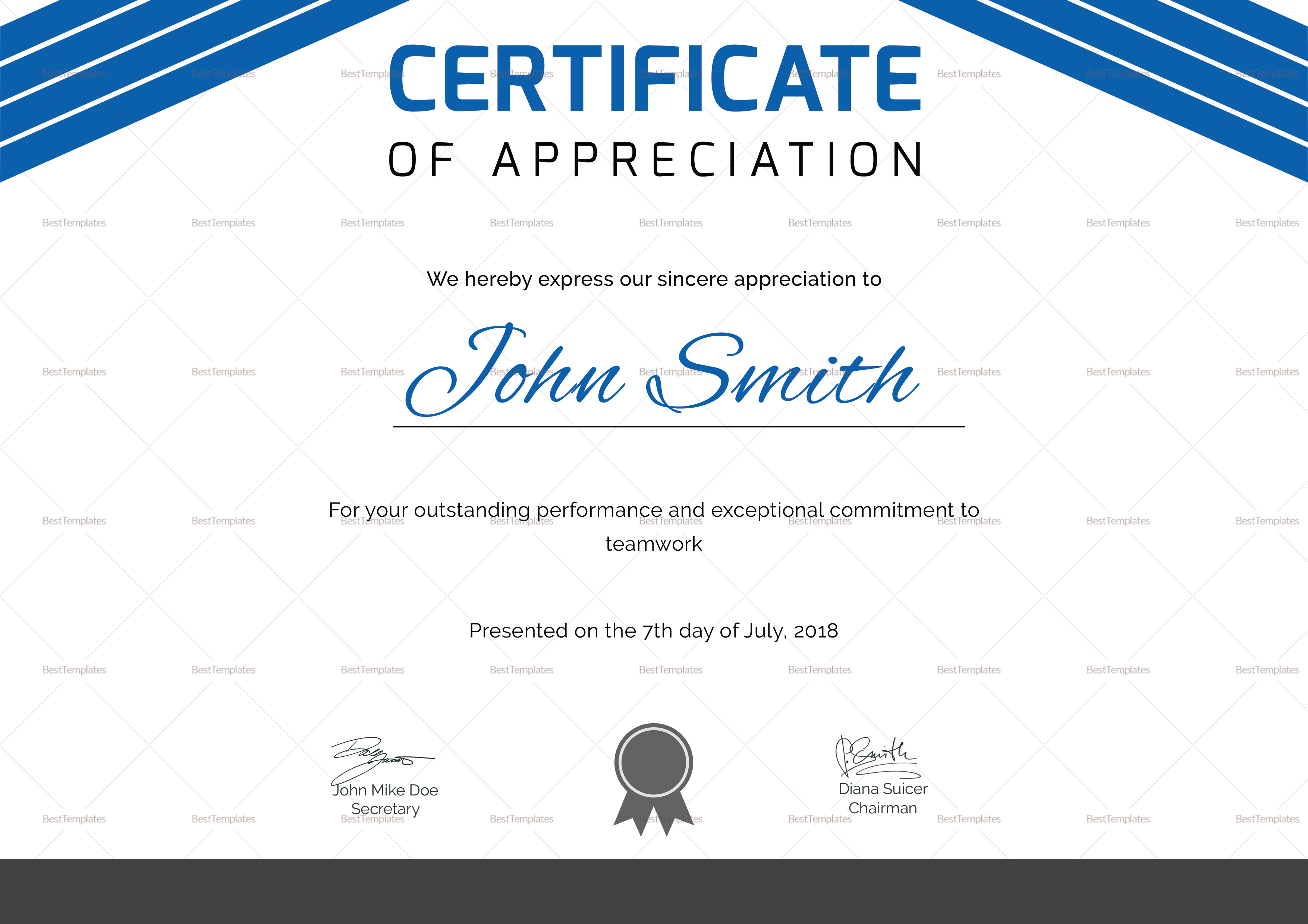 Athletic Certificate Template Printable Templates