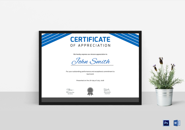 Certificate of Athletic Award Design Template in PSD, Word