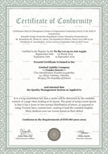 Conformity Certificate Design Template in PSD, Word