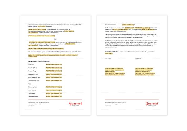 Restaurant Conditional Sale Agreement Template In MS Word Pages restaurant-conditional-sale-agreement-template-in-ms-word-pages