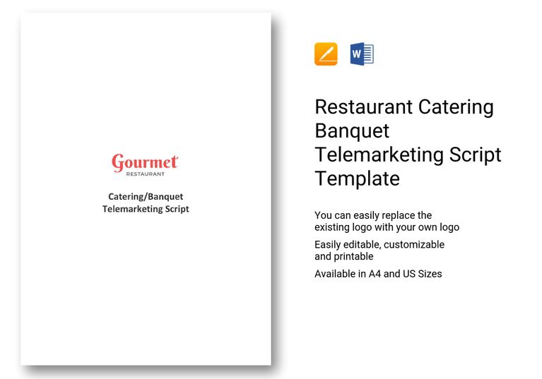 Restaurant Catering Banquet Telemarketing Script Template in Word ...