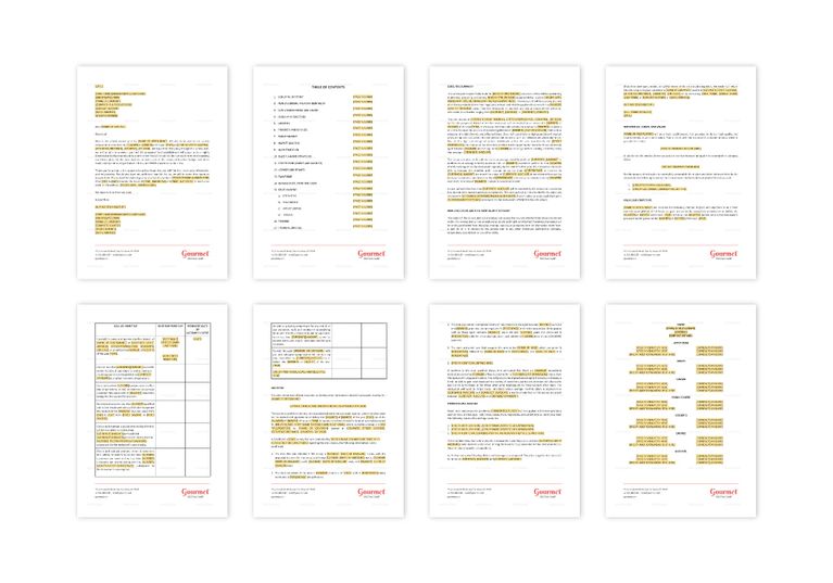 Restaurant Service Plan Template in Word, Apple Pages