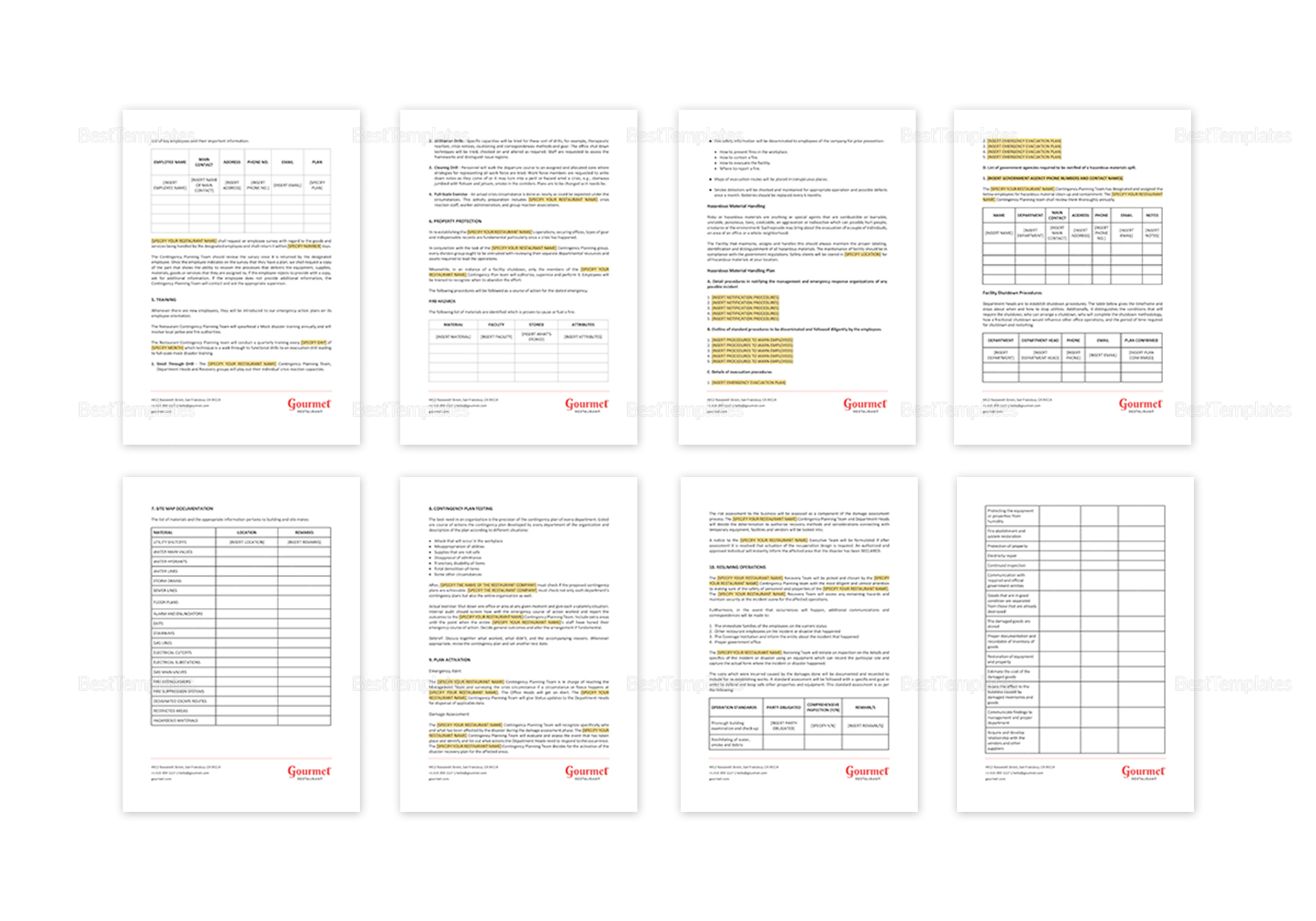 Restaurant Contingency Plan Template In Word Apple Pages restaurant-contingency-plan-template-in-word-apple-pages