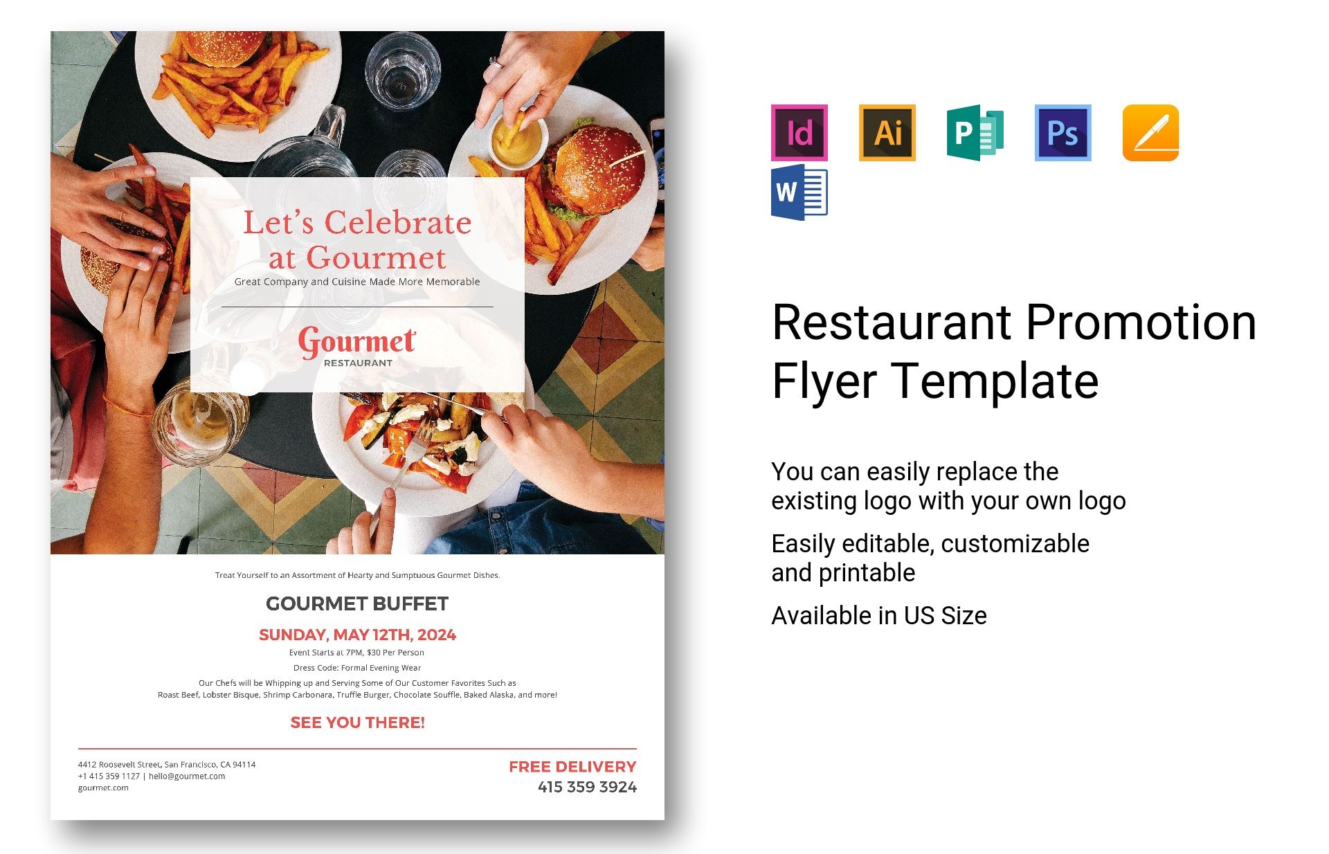 Restaurant Promotion Flyer Template in PSD, Word, Publisher ...