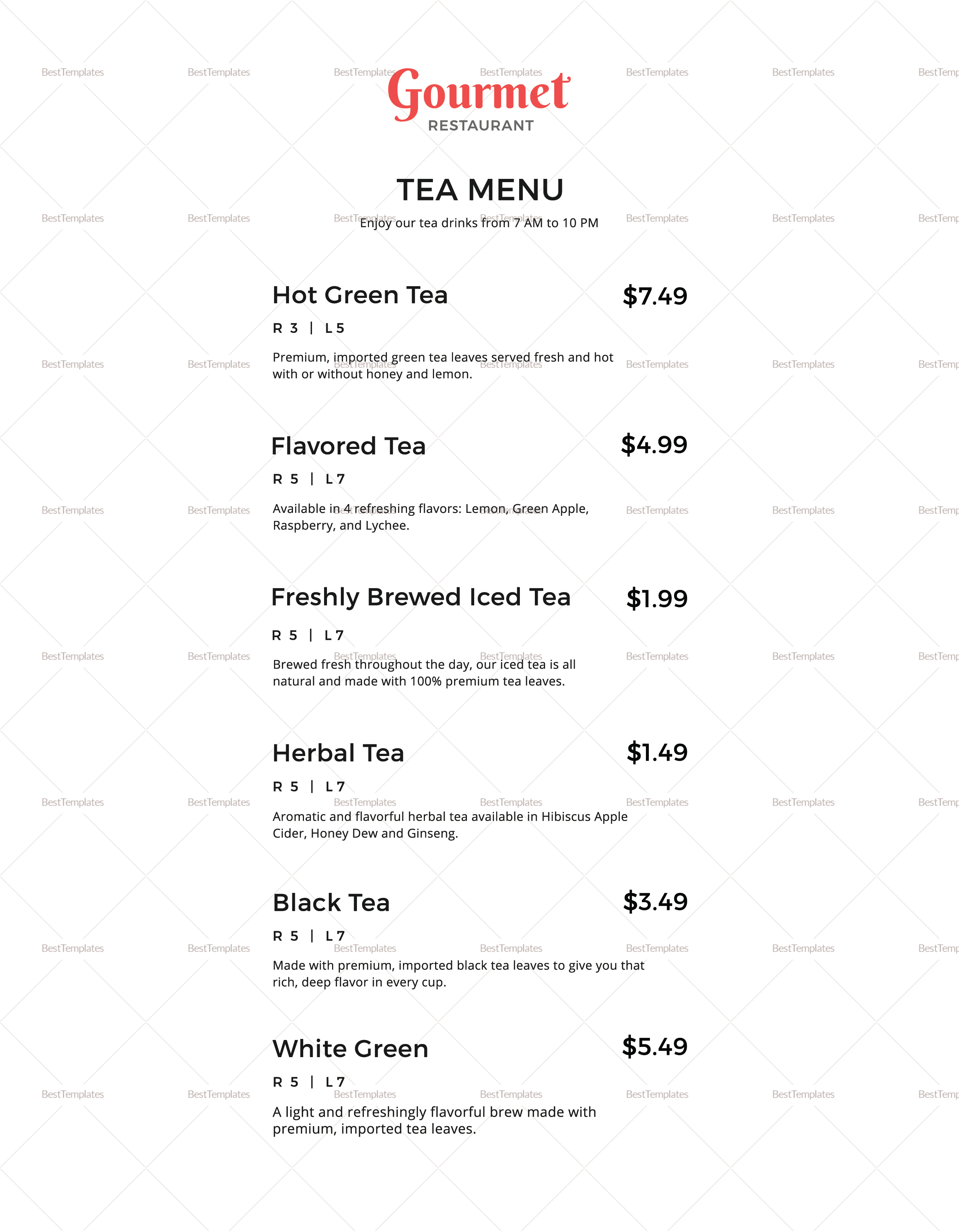 Restaurant Takeaway Menu Template in PSD, Word, Publisher, Illustrator ...