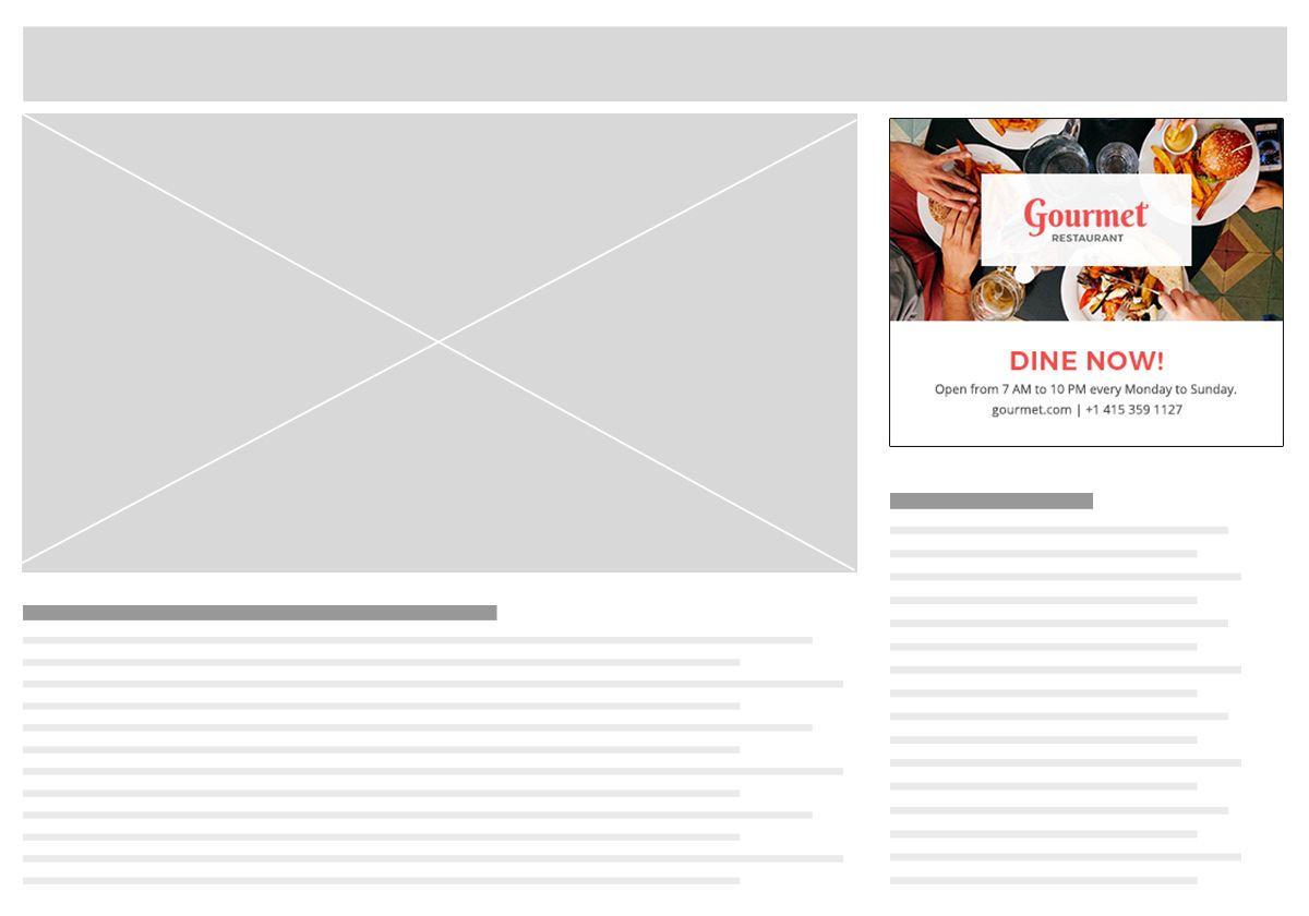 Restaurant Large Rectangle Ad Template in PSD, HTML