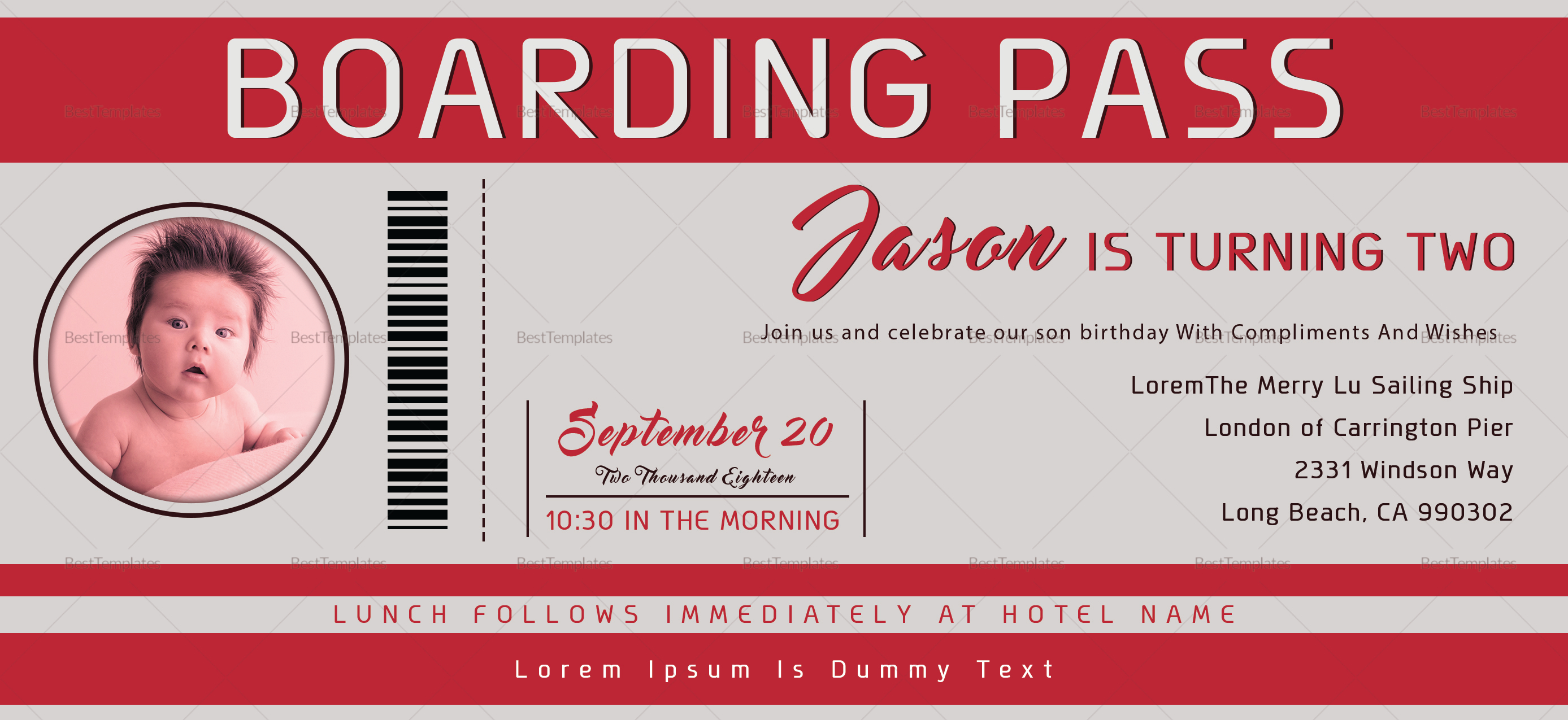 Birthday Ticket Invitations Template