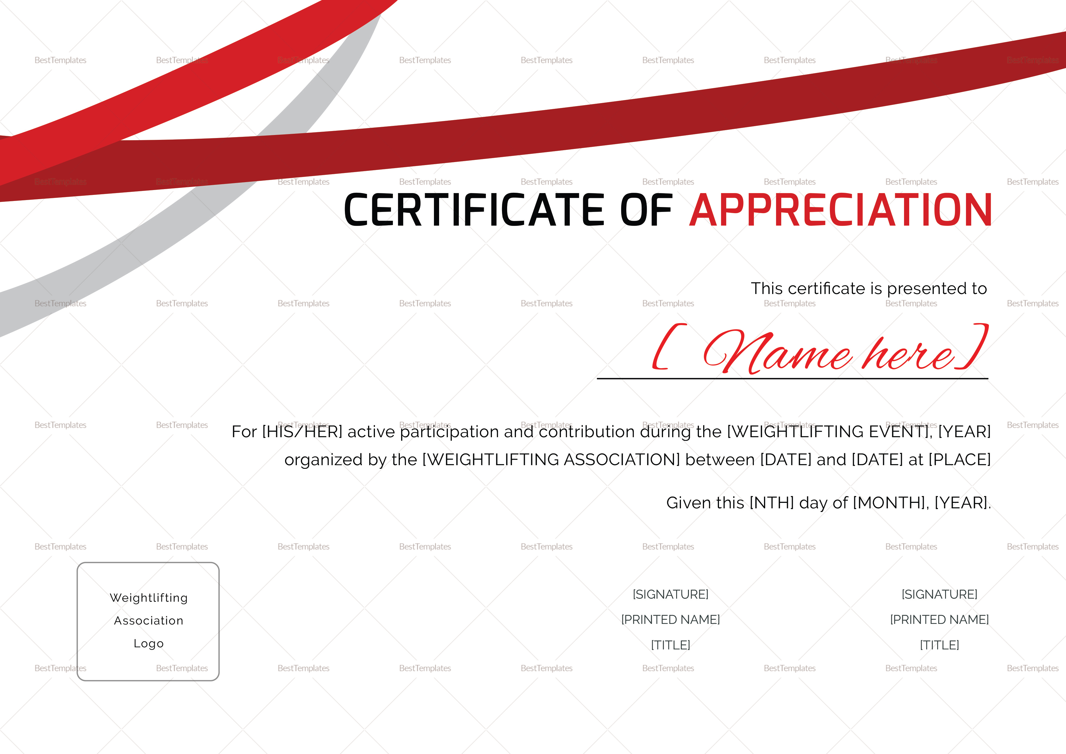 Weight Loss Certificate Template