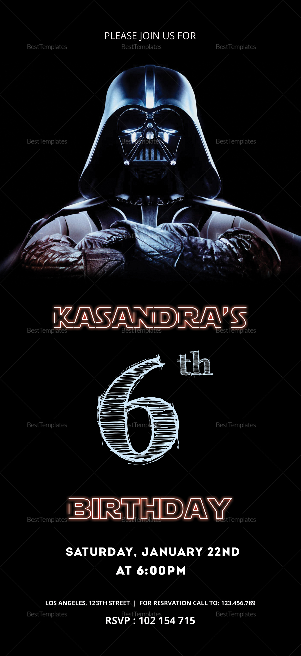 Star Wars Birthday Invitation Templates