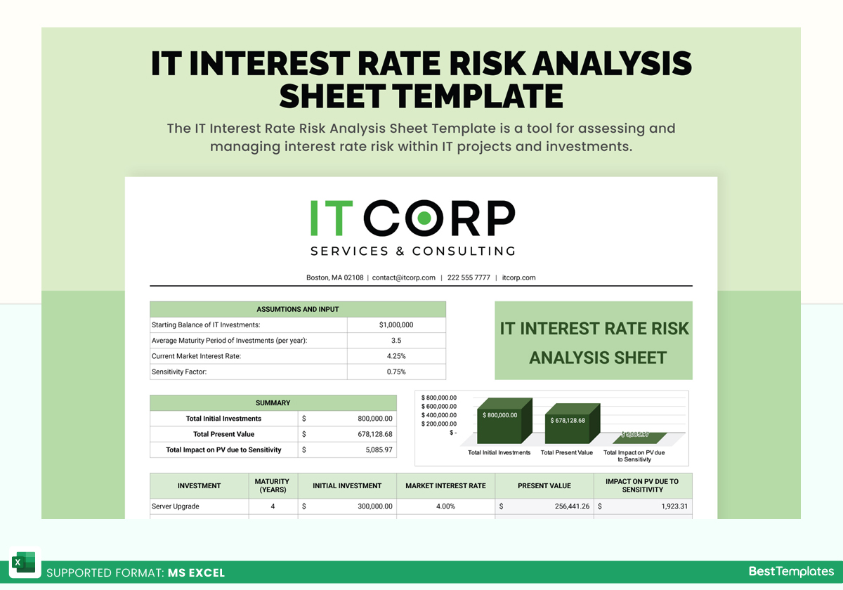 IT Interest Rate Risk Analysis Sheet Template